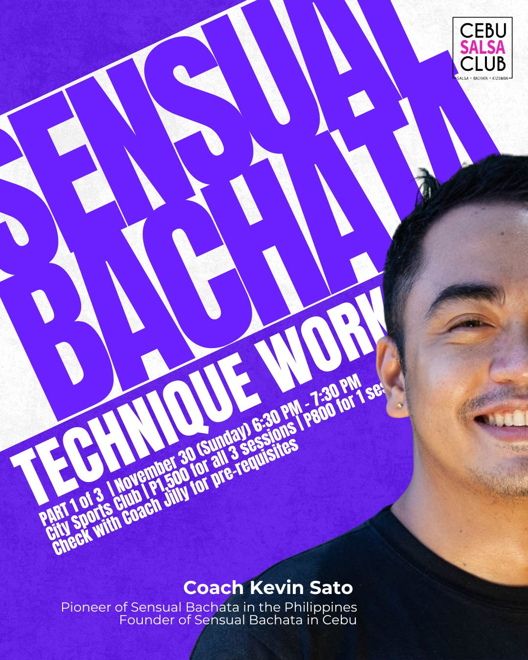 Sensual Bachata Technique with Kevin Sato – Cebu Salsa Club
